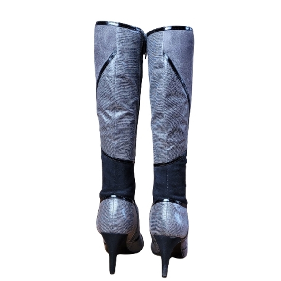 Impo | Shoes | Impo Trinity Grey Black Kneehigh Boots Stretch 3 Heel ...